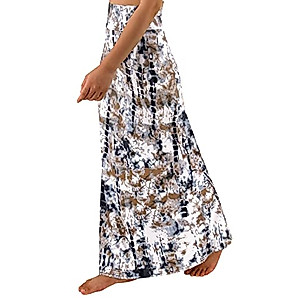 Novia's Choice Women Fashion Summer Fold Over High Waist Maxi Long Pencil Skirt(Graffiti) XXL