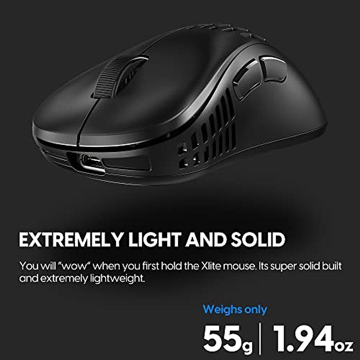 Pulsar Gaming Gears - Xlite V2 Mini Wireless Ultralight (55 g) High Performance Super Light and Fast Ergonomic Gaming Mouse 2.4Ghz 1ms 20000 DPI Optical Sensor PAW3370 (Mini, Wireless, Black)