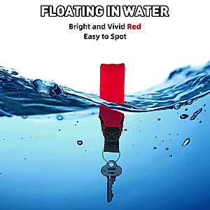 Floating Neoprene Keychain, Rectangle Buoyant Key Ring, Water Sports Keychain for Marine Boat, Fishing, Sailing, Surfing, Kayaking, Swimming, Diving, Water Sports Red