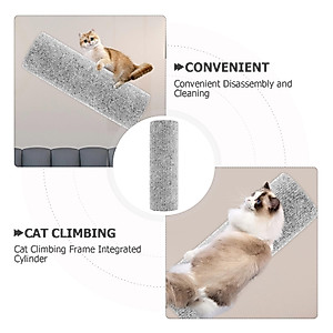 Levemolo Cat Cage Accessory Decorative Kitten Scratcher Post Light Grey Comfortable Cat Scratcher Post Foam Cloth Home Cat Scratching Post