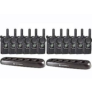 12 Motorola CLS1110 Two Way Radio Walkie Talkies + 2 Multi Chargers Set of 12 UHF Radios