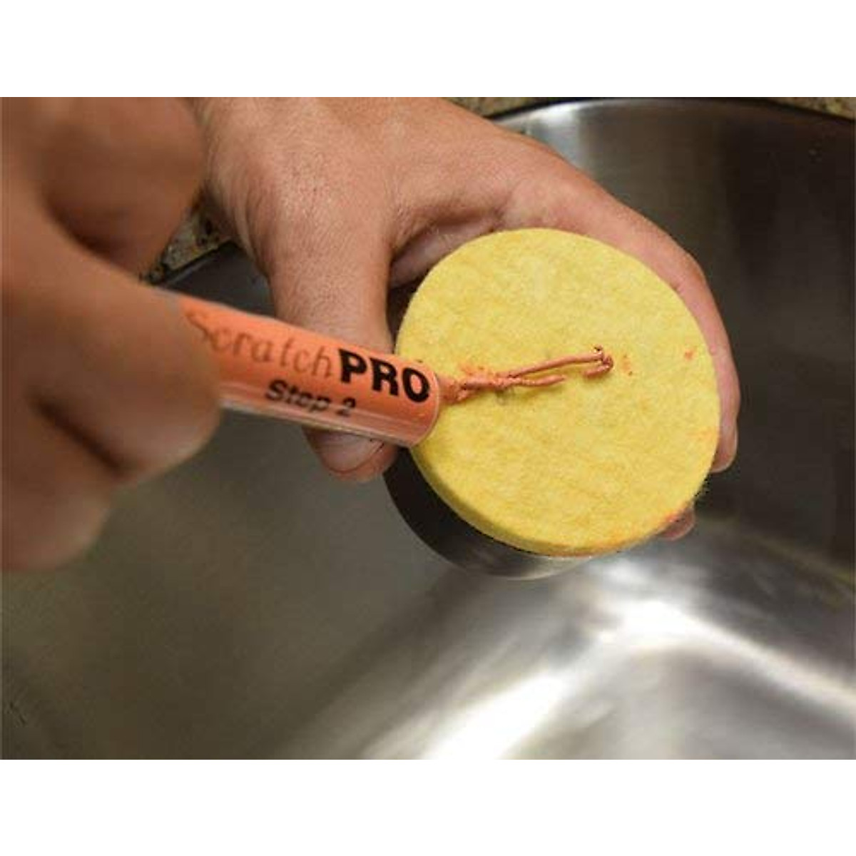Scratch Pro Kit for Polishing and Repairing Stainless Steel Sinks, with Diamond Buffing Compounds, Reduce The Appearance of Ugly Scratches and Polish Sink for Factory Fresh Look in No Time