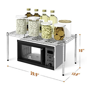 HealSmart 1-Tier Shelving Unit, 29.92" W x 13.78" D x 14.96" H Steel Organizer Wire Rack, Chrome
