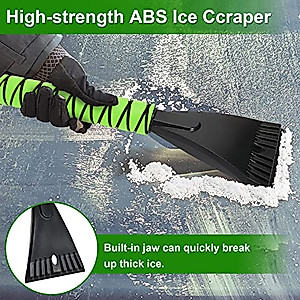 CYEVA 3 Pack 27" Snow Brush with Ice Scraper, Ice Scrapers for Car Windshield, Detachable Snow Removal Tool with Ergonomic Foam Grip for Cars Trucks SUVs (Green)