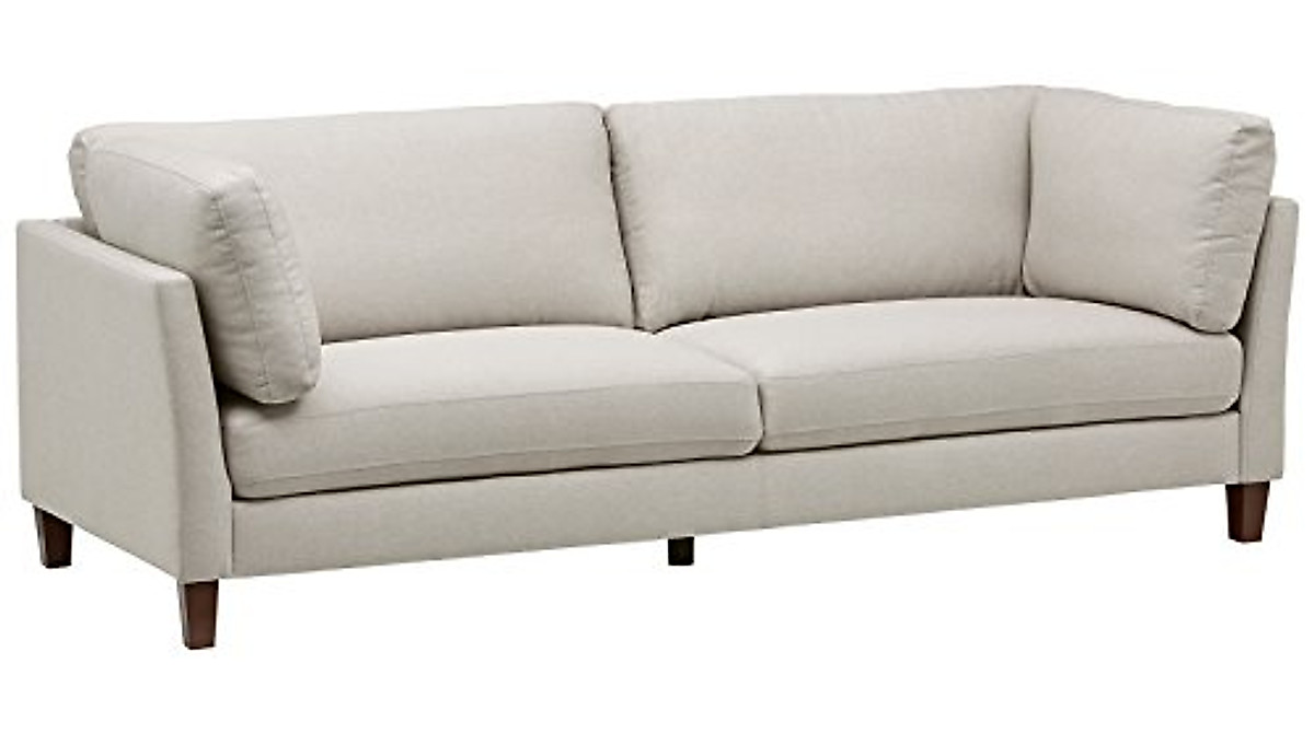 Rivet Midtown Upholstered Sofa Couch - Modern Cream, 92.1"