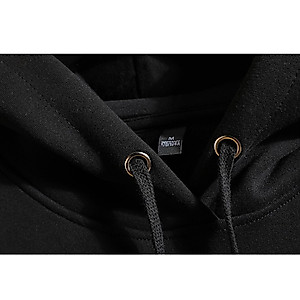 GURUNVANI Fashion Hoodies Men's Color Block Pullover O-Neck Hooded Sweatshirt Patchwork Black