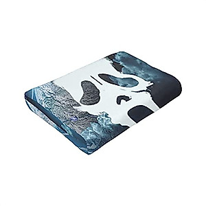 Medini Scream Horror Movie Blanket,Throw Blanket,Lightweight Soft Blankets, for Bed Couch Chair Travel Bedroom 60 inch X50 inch , Black