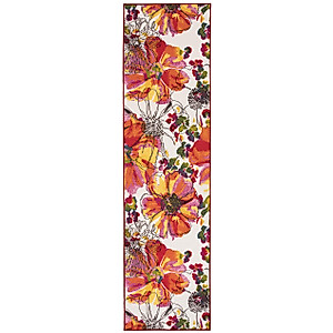 Modern Bright Flowers Non-Slip (Non-Skid) Area Rug Runner 2' X 7' (22" X 84") Multi