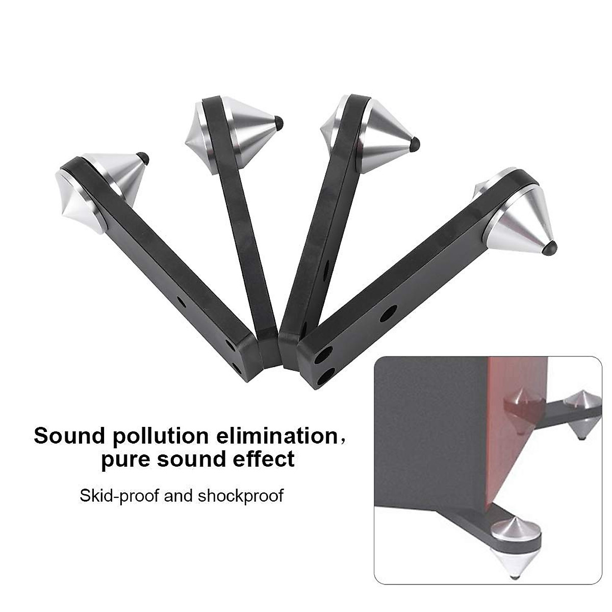 Tangxi 4PCS Speaker Shockproof Bracket, Adjustable Combined Type Audio Speaker Foot, Subwoofer Shockproof Spike Bracket for Modular Speaker, Speaker Base, Power Amplifiers