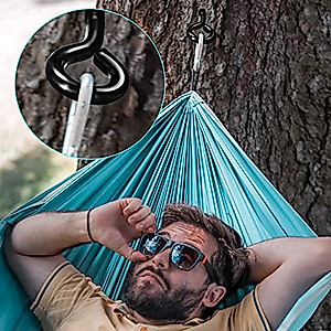 teziicus 8 Pack 3.2 Inches Screw Eyes Black，Eye Hooks Screw in Heavy Duty，Eye Bolt，Long Eye Screws Ring ，Swing Hooks for Hammock Stand, Swings Chair,Yoga, Indoor & Outdoor，Self Tapping Screws…