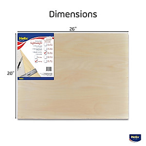 Helix - Wooden Lightweight Drawing Board - 20 x 26 Inch - Metal Edge - Drafting, Art, Sketching and Tracing