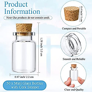 50 Sets Funeral Favors Set 50 Pcs Celebration of Life Prayer Cards for Memorial 50 Pcs Seeds Glass Bottles with Cork Stopper 50 Pcs Organza Bags for Funeral Bereavement Loss of Loved One