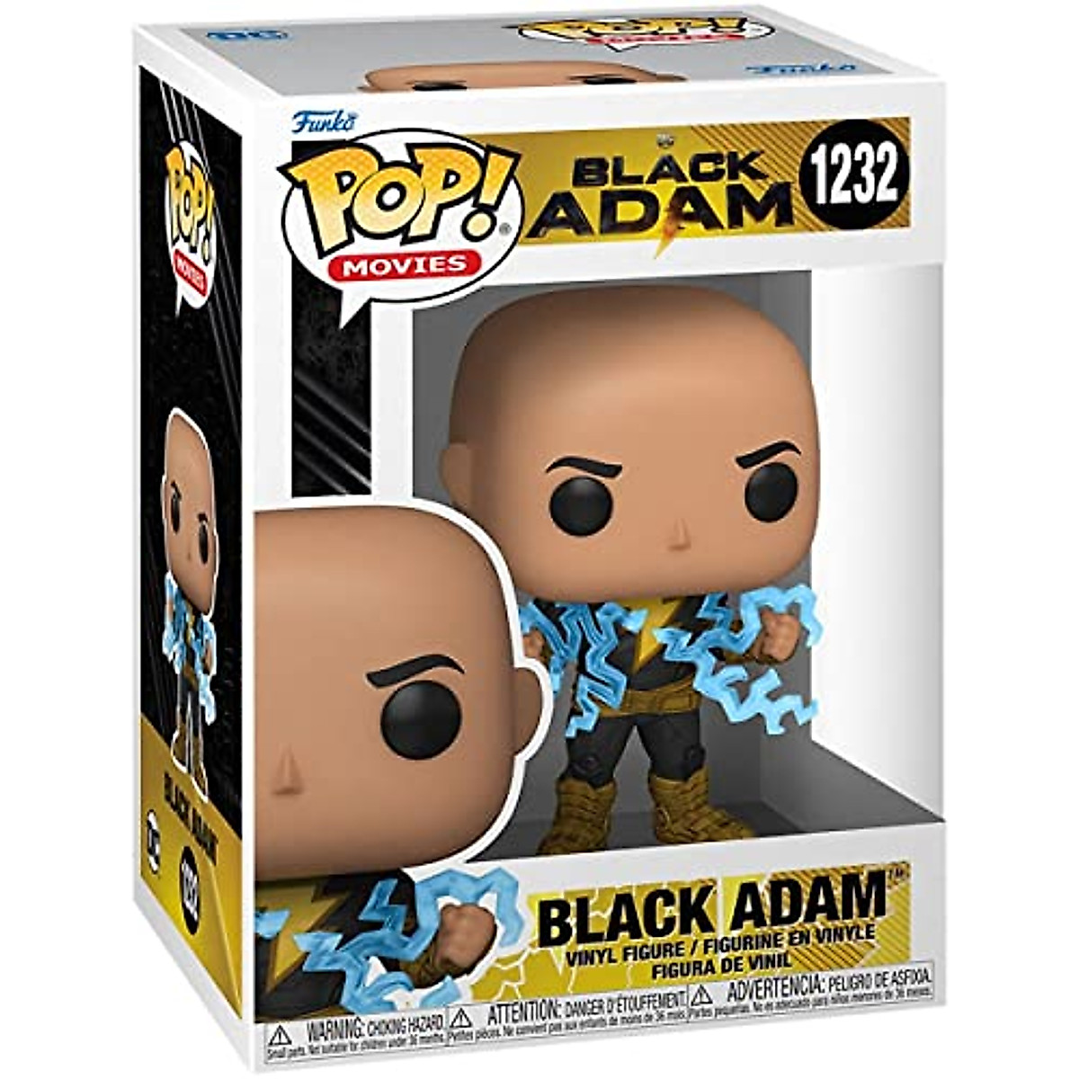 POP DC Heroes: Black Adam - Black Adam with Blue Lighting Funko Vinyl Figure (Bundled with Compatible Box Protector Case) Multicolor, 3.75 inches