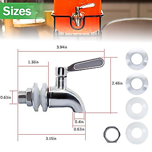 hgzaccompany 2 Pack Stainless Steel Spigot For Drink Dispenser, Replacement Metal Spigot For Beverage Dispenser, Water Dispenser Faucet, Food Grade Metal Spout.
