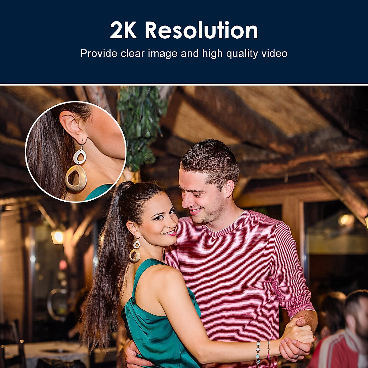 Angetube Webcam, 2K Streaming Webcam with Ring Light, HDR Laptop Camera with Remote, Dual Stereo Microphone and Privacy Cover, Auto Focus 5X Zoom in, Computer Camera for Zoom/Skype/Teams/Webex