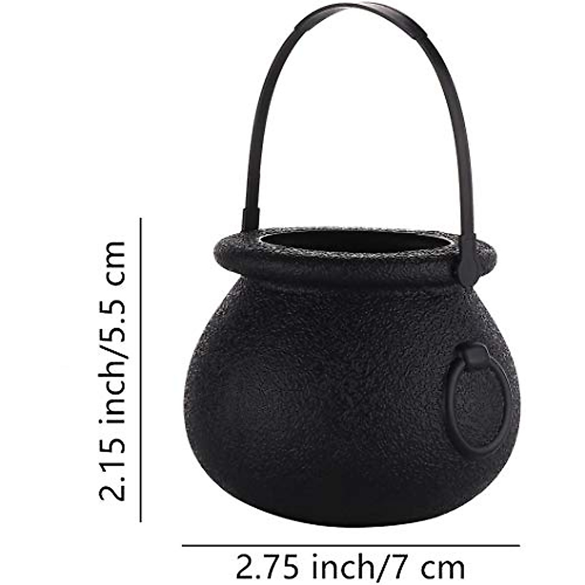 zhinan 12 Pcs Mini Black Witch Cauldron Halloween Mini Plastic Candy Buckets For Halloween Trick or Treat Party Favors Harry Potter Mini Black Witch Cauldron