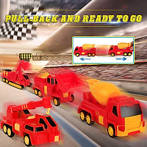 Construction Toy, Pull Back Play Vehicles for 3 4 5 6 Years Old Boy Kids Toddler, Transform Robot Car Toys Truck,Assemble Cars Action Figures Set