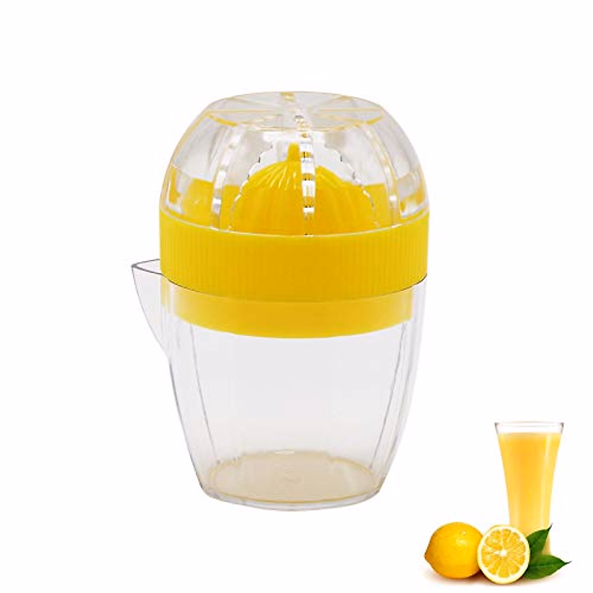 lemon squeezer,Juicer Squeezer,Orange ABS Non-slip lime Squeezer with Strainer and Built-in Measuring Cup