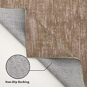 RUGSREAL Round Area Rug 3ft Solid Area Rug Washable Indoor Floor Carpet Contemporary Area Rug Modern Round Rug for Bedroom Living Room Kitchen Home Office, Taupe