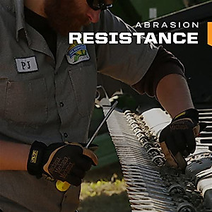 Mechanix Wear: Durahide Leather FastFit Work Glove with Elastic Cuff for Secure Fit, Utility Gloves for Multi-Purpose Use, Abrasion Resistant, Safety Gloves for Men (Brown, Large)