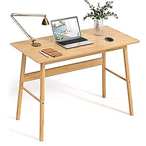 Domax Wooden Writing Desk for Bedroom - Large Home Office Table 41.3” Multipurpose Computer Desk for Work Study