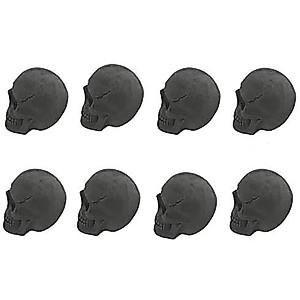 Vinyl Etchings 8pcs Imitated Human Skull Gas Log for Indoor or Outdoor Fireplaces, Fire Pits Halloween Decor