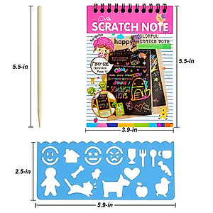 Huastyle 16 Pack Scratch Notebooks Art and Crafts for Kids Ages 4-8-12 Party Favors, Treasure Box Prizes for Kids Classroom Pinata Stuffers Goodie Bags Activities Drawing Girls Birthday Games