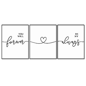 Bedroom Decor for Couples Wall Art Set of 3 Prints Bedroom Wall Decor Loves Above Bed Art Prints Home Gifts, 11x14inch Unframed