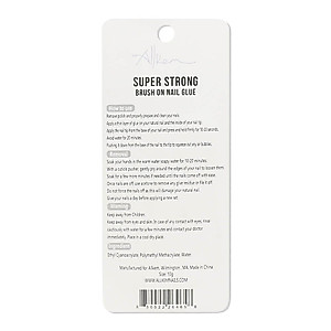 Allkem Super Strong Nail Glue for Press on Nails, Natural, Acrylic Nails, Fake Nails (10g) - Professional & Quick Dry Brush on Nail Tips Glue for Women