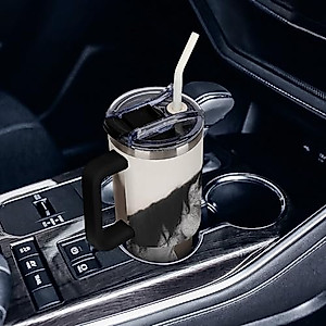 STVNKML 40 Oz Tumbler with Handle Black And White Horses Stainless Steel Coffee Mug Reusable Travel Mug Leak-proof Insulated Car Cup Large Capacity Tumbler for Travel, Outdoor, Home Use (Black)