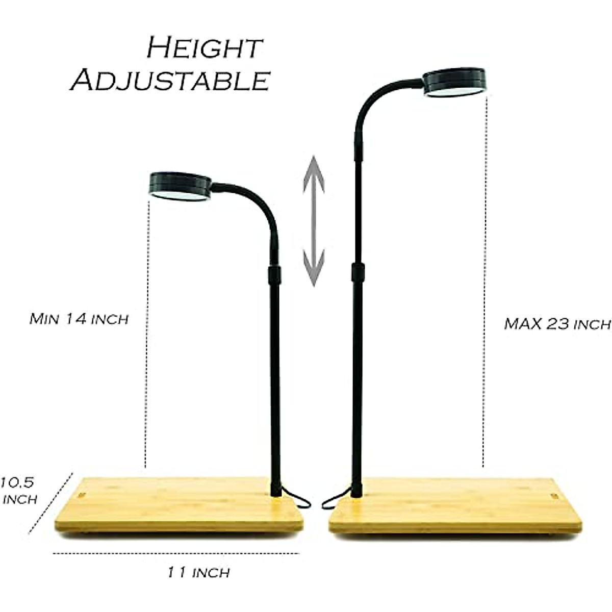 HIRO AQUATICS Height Adjustable Full Spectrum Nano LED Light, fits Nano Tanks, Wabi kusa, Potted Plants, Betta Tanks(9W)