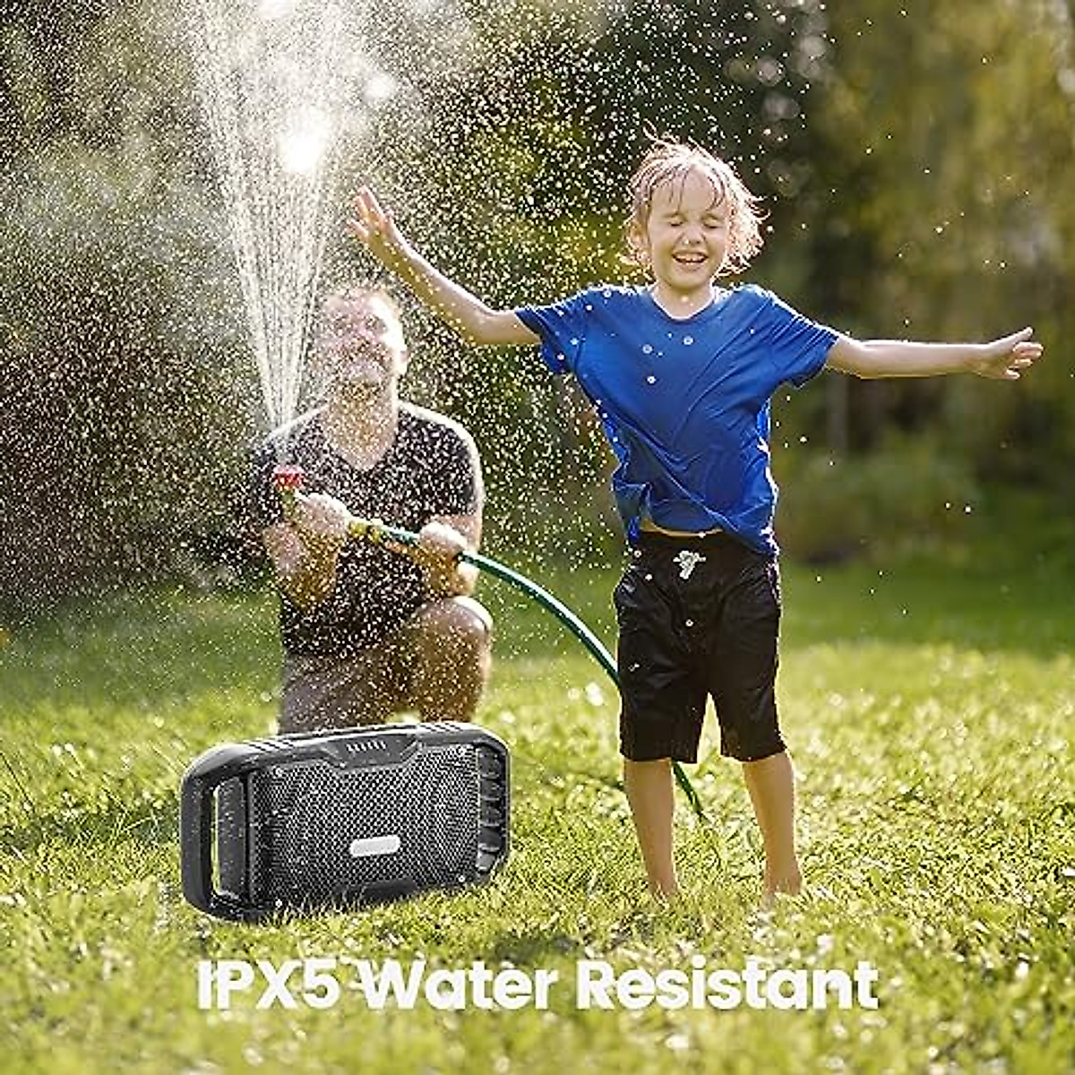 DBSOARS Bluetooth Speakers with Subwoofer, Portable 50W Stereo Sound Wireless Speaker, IPX5 Waterproof Outdoor Speakers with TWS Pairing, Built-in Mic, Power Bank, 30H Playtime, AUX for Camping, Beach