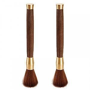 2PCS Coffee Brush, Coffee Grinder Cleaning Brush Machine Cleaning Tool with Wood Handle & Natural Soft Bristles for Home Kitchen