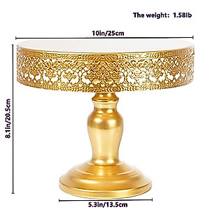 Cake Stand 10 Inches Round Cupcake Stands Gold Pedestal Holder Party Dessert Display Stand for Wedding Brithday Celebration Baby Shower Gold
