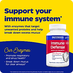 Enzymedica, Immune Defense, Regular Strength, Proteolytic Enzymes for Immune Support, 60 Count