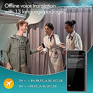 Fluentalk by Timekettle,T1 Language Translator with 4" HD Screen,Support 40 Languages and Photo Translation,Instant Translator Device No WiFi Needed,Built in 2-Year Global Mobile Data for Travelling