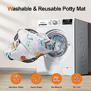 LOOBANI Washable Pee Pads for Dogs,2 Pack Ultra-Absorbent and Leak-Proof Whelping Pads, Non-Slip Reusable Puppy Pads, Waterproof Puppy Training Pads for Playpen, Crate, Housebreak-36x48(White)