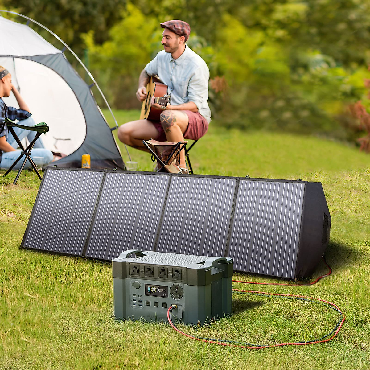 ALLPOWERS S2000 Pro Solar Generator with Panels Included, 2400W MPPT Portable Power Station with Foldable Solar Panel 200W, Solar Backup Power for Van House Outdoor Camping