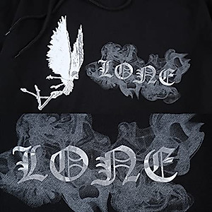 Cactus Pack Men's Hip Hop Hooded Big V Letter print Hoodies Unisex Heavyweight Design Hooded Sweatshit Black