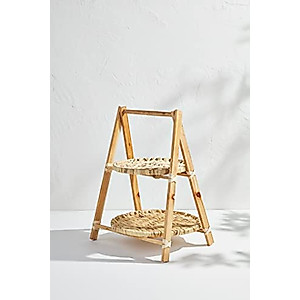 Mud Pie Hyacinth Tiered Server; 20 1/4" X 13" Dia Brown