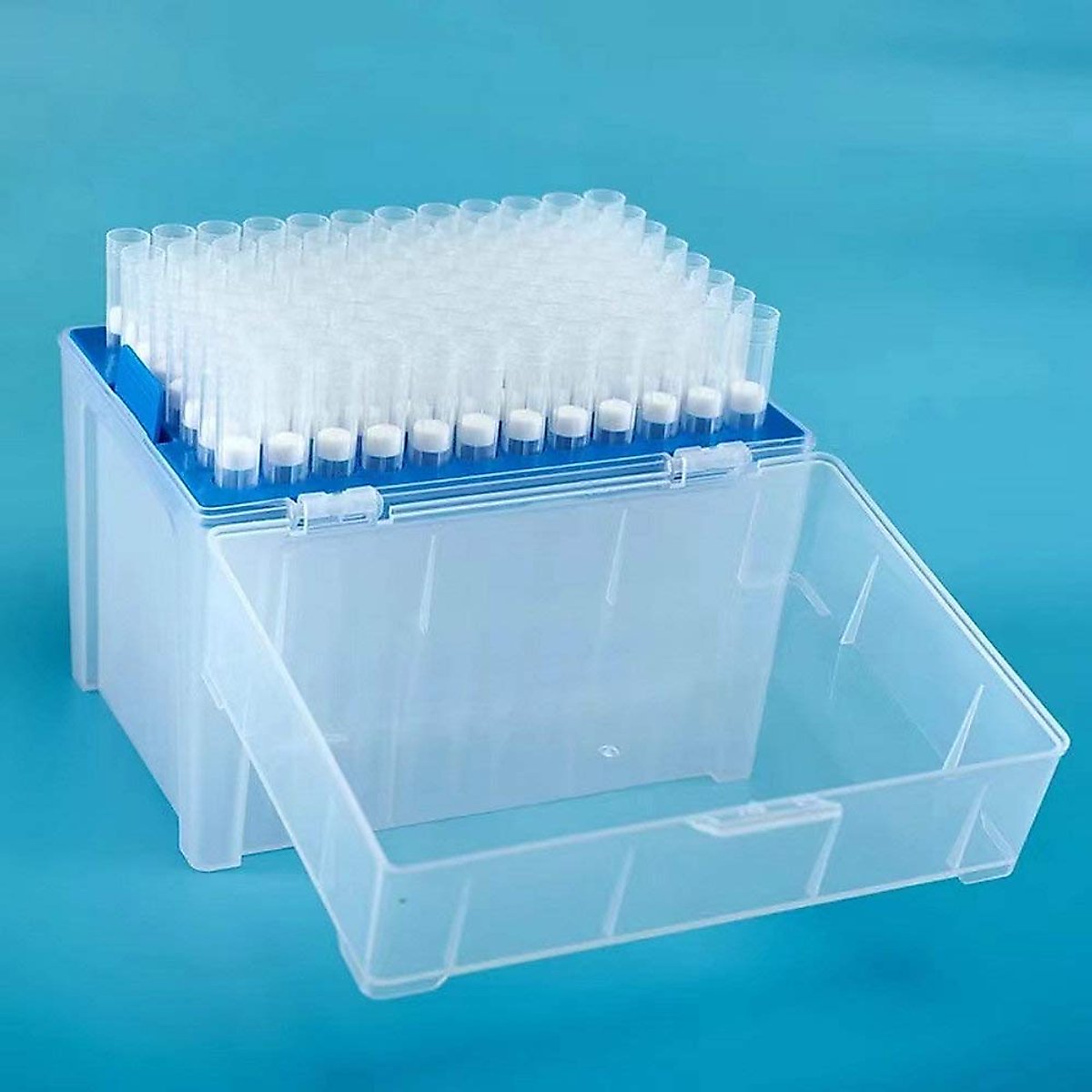 1000µL Filtering Pipette Tips - Universal Filter Pipette Tips - Racked,RNase/DNase Free & Pyrogen Safe, Clear, 96 Tips/Rack Pk x 10 Racks（960 Tips）