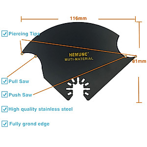 HEMUNC 4PCS Oscillating Tool Blades, Oscillating Multi Tool Hook Knife Blades for Cutting Roofing Shingles, PVC Carpet, and Cardboard, Fit Dewalt Milwukee Rockwell Bosch Dremel Ryobi Ridgid
