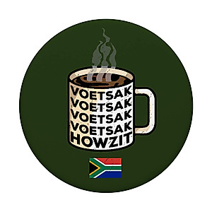 Coffee Warning Voetsek South Africa Funny Howzit PopSockets PopGrip: Swappable Grip for Phones & Tablets