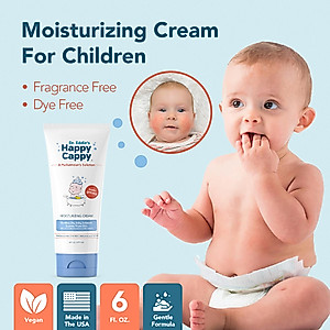 Happy Cappy Dr. Eddie's Moisturizing Cream - Baby Eczema Cream, Eczema Lotion for Kids, Pediatrician-Formulated, Gentle, Paraben Free, Hypoallergenic, Sulfate Free, Soothes Dry Skin - 6 Fl Oz