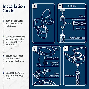 Bio Bidet by Bemis SlimGlow Freshwater Spray Bidet Attachment For Toilet, White, Non Electric, Easy Install
