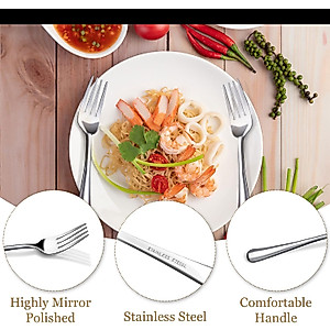 Jeffbaubl 24 PCS Dinner Forks, Stainless Steel Forks Silverware, Food Grade Table Forks, Silverware Forks Use for Home Kitchen Restaurant, Mirror Finish & Dishwasher Safe,8 Inch