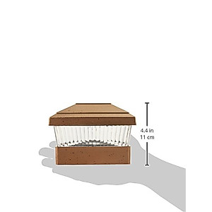 iGlow 8 Pack Copper Outdoor Garden 5 x 5 Solar LED Post Deck Cap Square Fence Light Landscape Lamp PVC Vinyl Wood Bronze