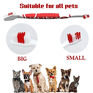 PenVinoo Dog Toothbrush pet Toothbrush Finger Toothbrush Small to Large Dogs,Cats with Soft Bristles Non Slip Dual Head Dog Toothbrush (8 Colors)