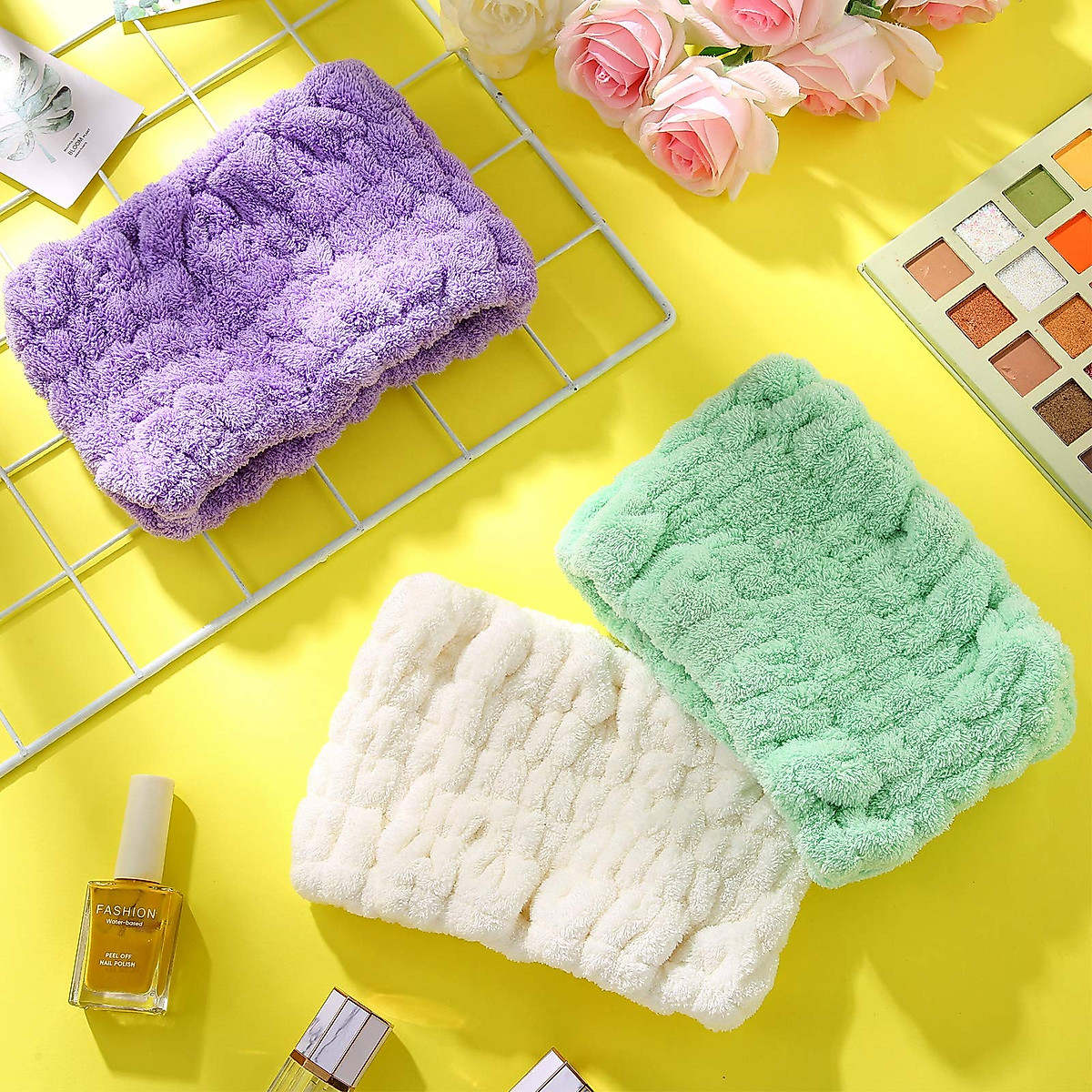 WILLBOND 6 Pieces Extra Wide Band 5 Inch Headband Spa Facial Headband Microfiber Headband Elastic Makeup Headbands Hair Accessories for Thick and Curly Hair, 6 Colors