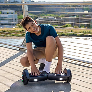 Jetson Spin All Terrain Hoverboard with LED Lights, Self-Balancing Hoverboard with Active Balance Technology, Range of Up to 7 Miles, Ages 13+, Black, JAERO-BLK